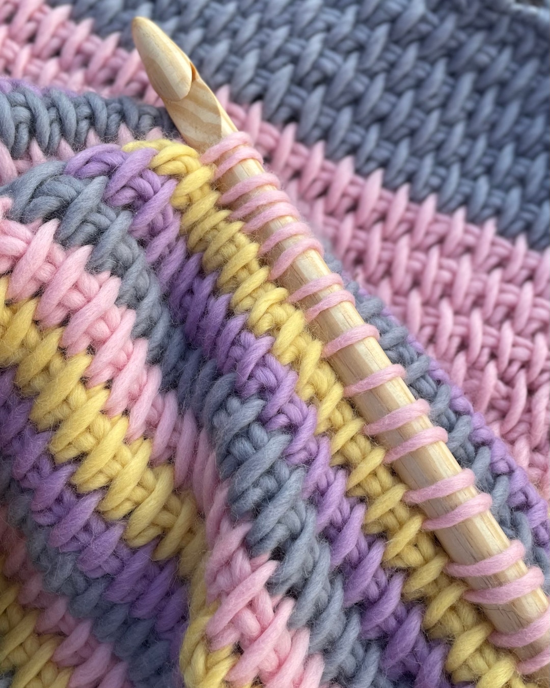 Juey Jumbo Handcrafted Giant Tunisian Crochet Hook 25mm US50. Ideal to ...