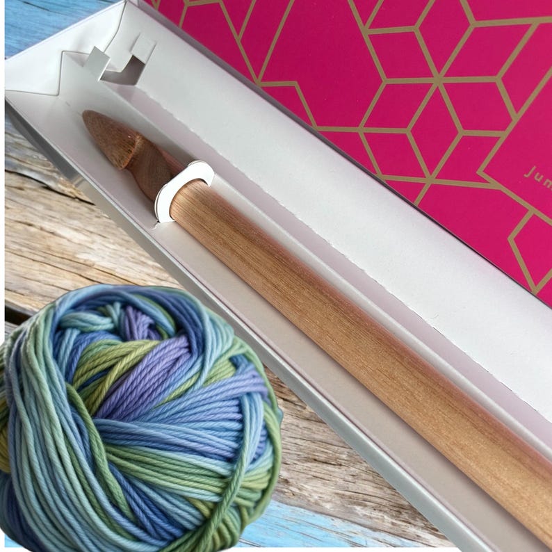 Juey Jumbo Handcrafted Giant Tunisian Crochet Hook 25mm US50. Ideal to ...