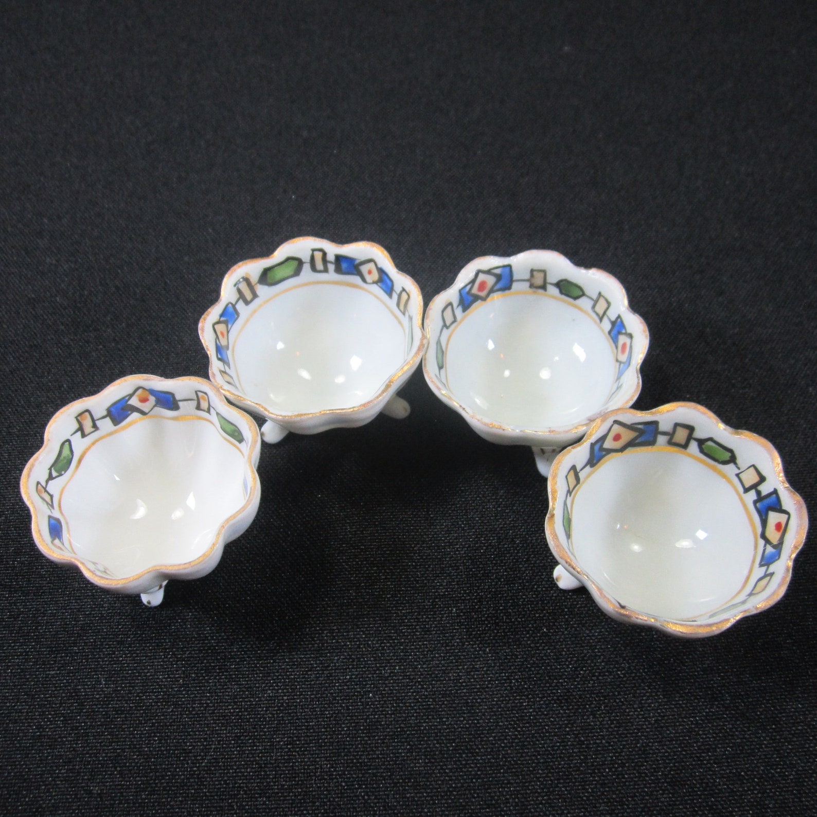 Finger Tip Bowl Nippon Hand Painted Footed Scalloped Edges - Etsy