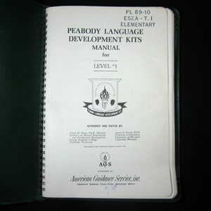 Peabody Language Development Kit Level 1 1965 Teacher Home | Etsy
