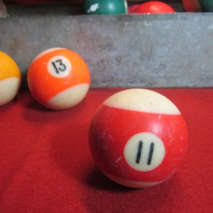 Vintage Pool Balls Billiard Balls Game Room Decor Mancave Striped Pick ...