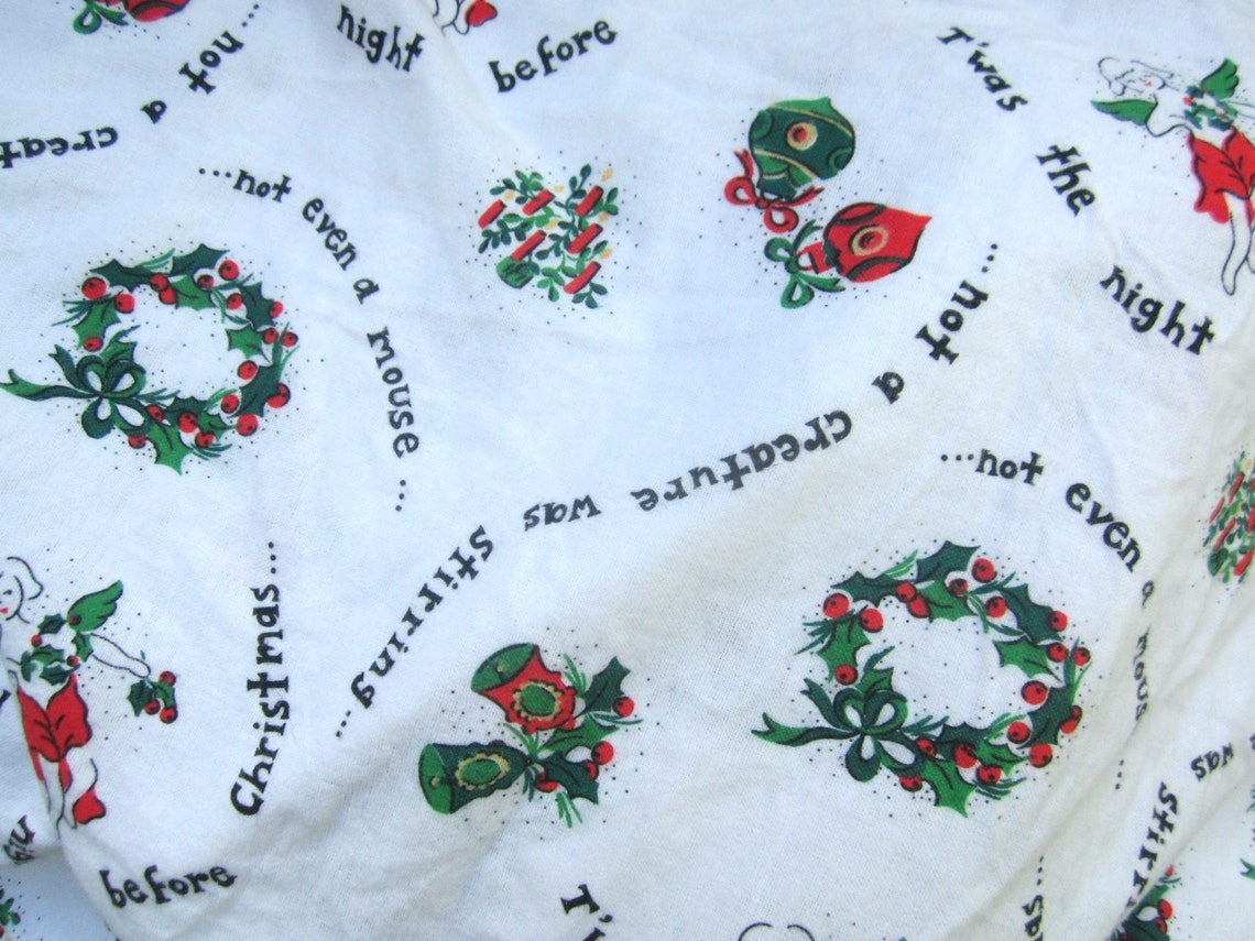 Christmas Flannel Fabric the Night Before Christmas Holiday | Etsy