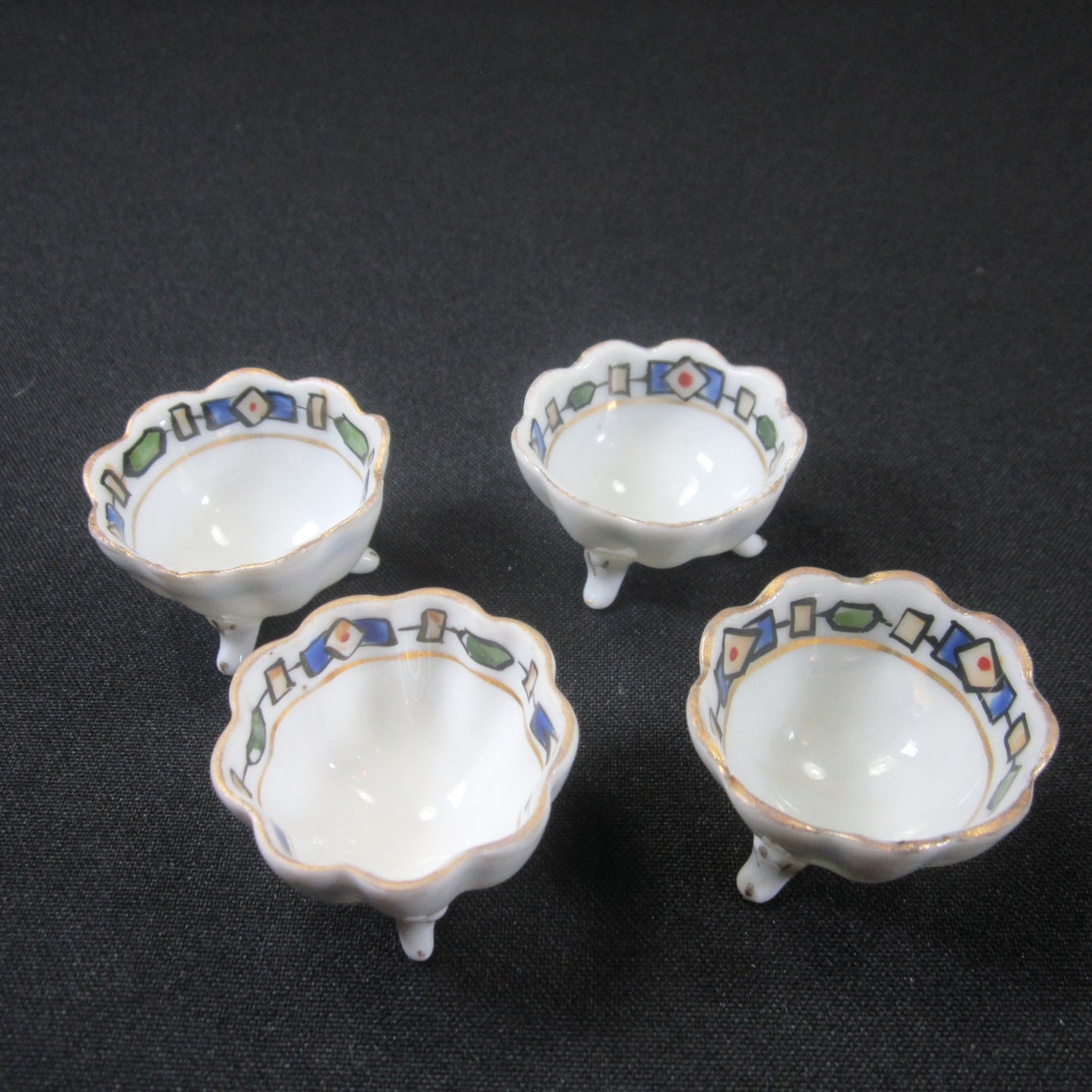 Finger Tip Bowl Nippon Hand Painted Footed Scalloped Edges - Etsy