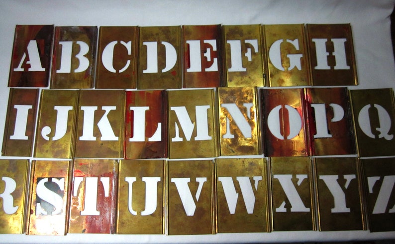 Stencil Brass Metal 2 Alphabet Letters Typography - Etsy