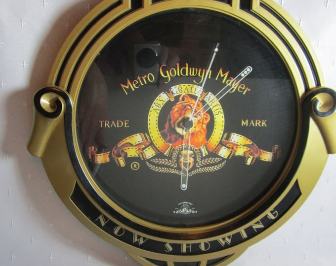 MGM Wall Clock Metro Goldwyn Mayer Clock Home Theater Decor - Etsy
