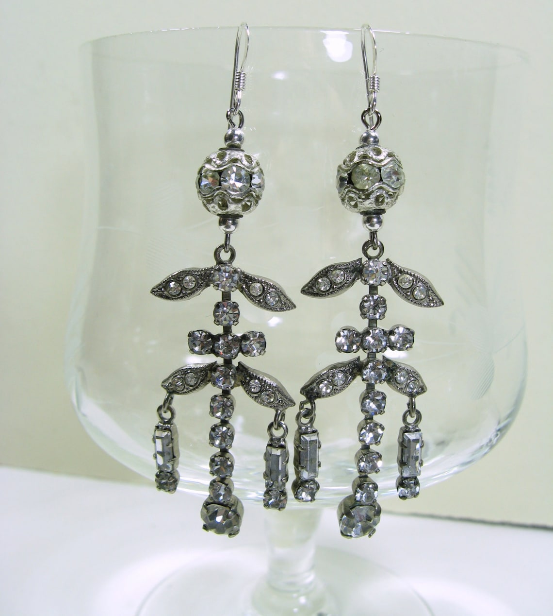 Fun Rhinestone Dangle Earrings With Vintage Beads and Sterling Shepherd ...