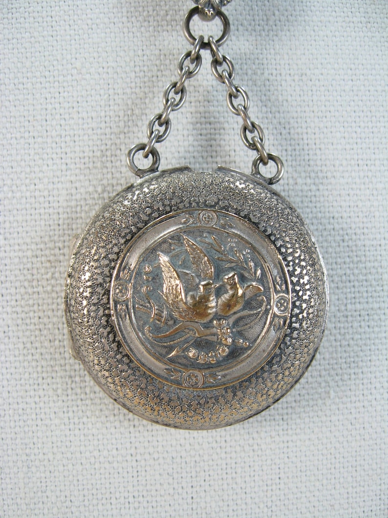 Antique Watch Chatelaine Necklace, Victorian Silver, Flower Basket and ...