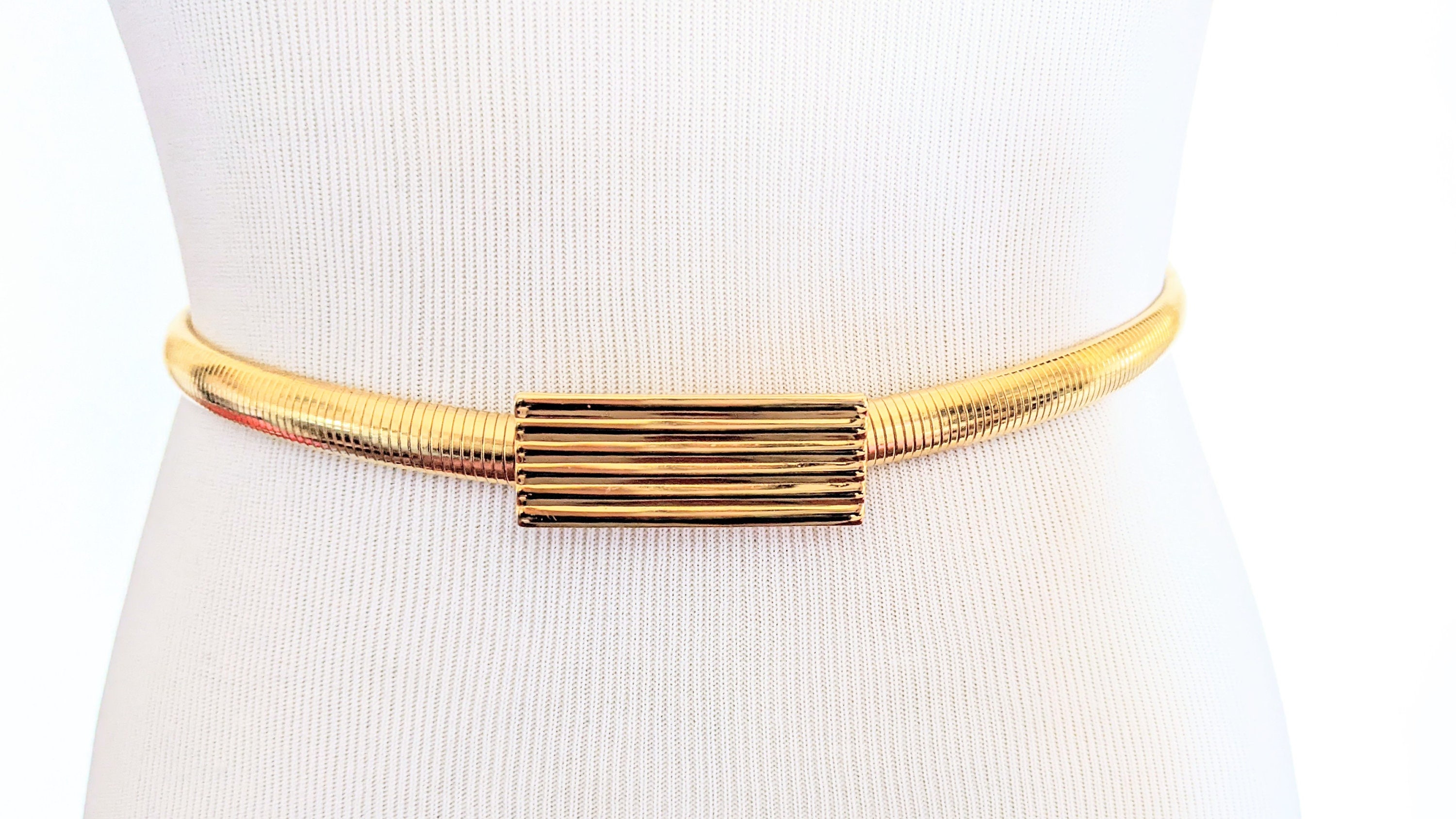 Belts & Suspenders Accessories Belts Vintage gold metal belt stretchy ...