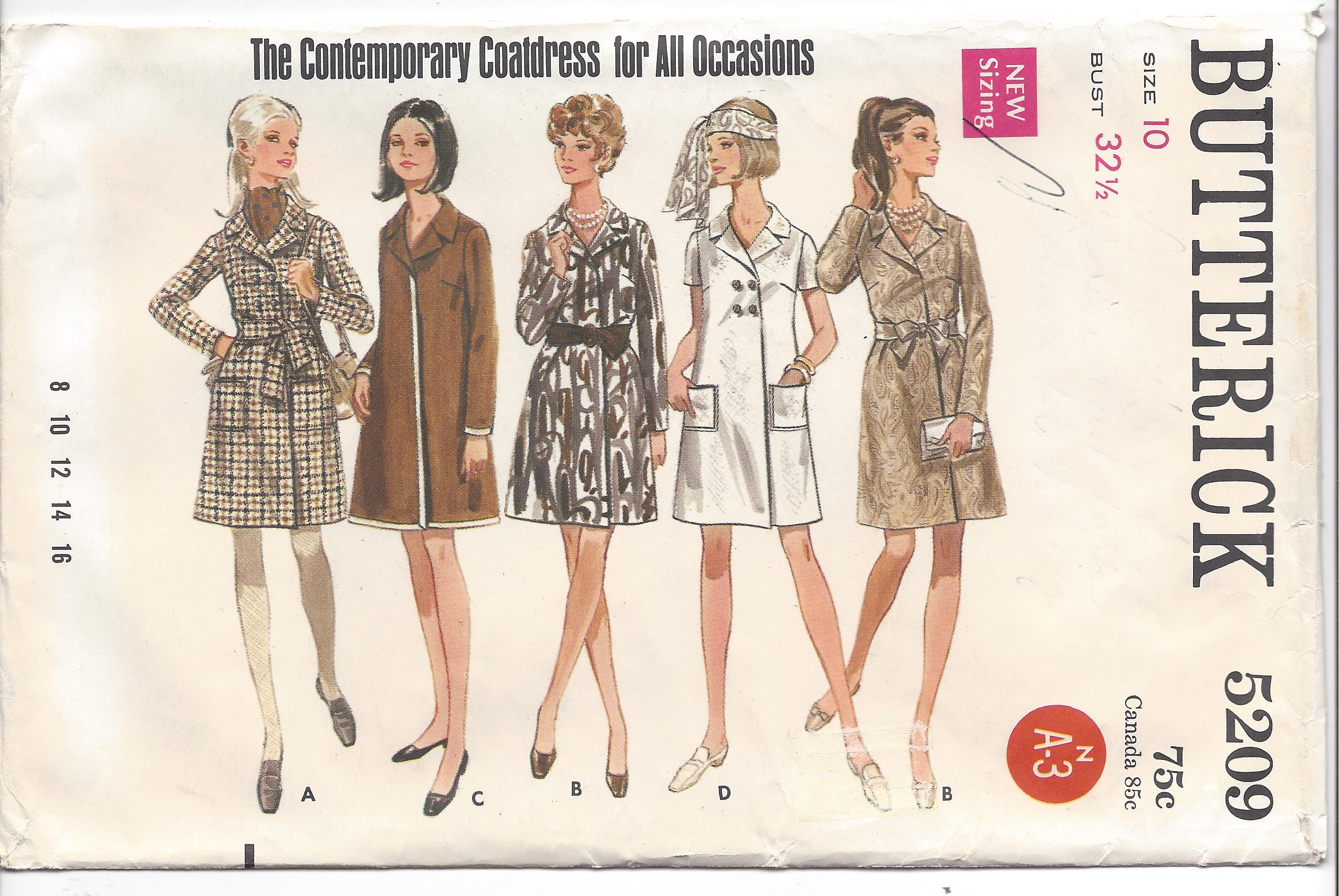 Sewing & Needlecraft Butterick 5209 Retro dress pattern Patterns Craft ...