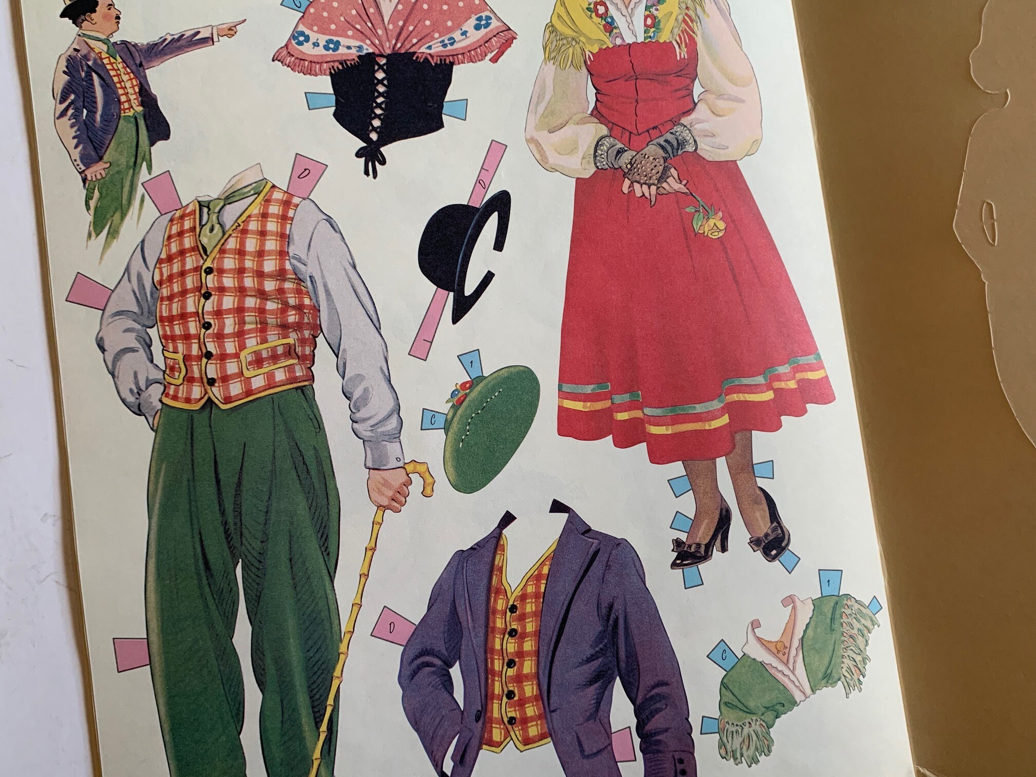 2001 Charlie Chaplin & Paulette Goddard Paper Dolls Book, B. Shackman ...