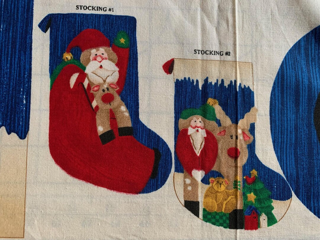 Nick of Time 3-D Stockings Fabric Panel, 19" Santa Stocking by Susan ...