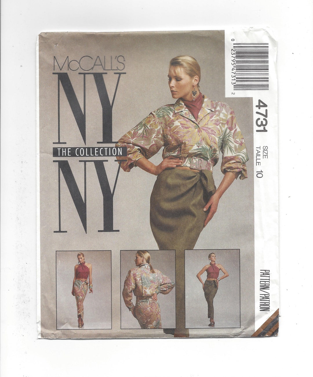 Uncut 1990 Mccall's 4731 Jacket, Halter & Wrap Skirt, Size 10 Bust 32-1 ...