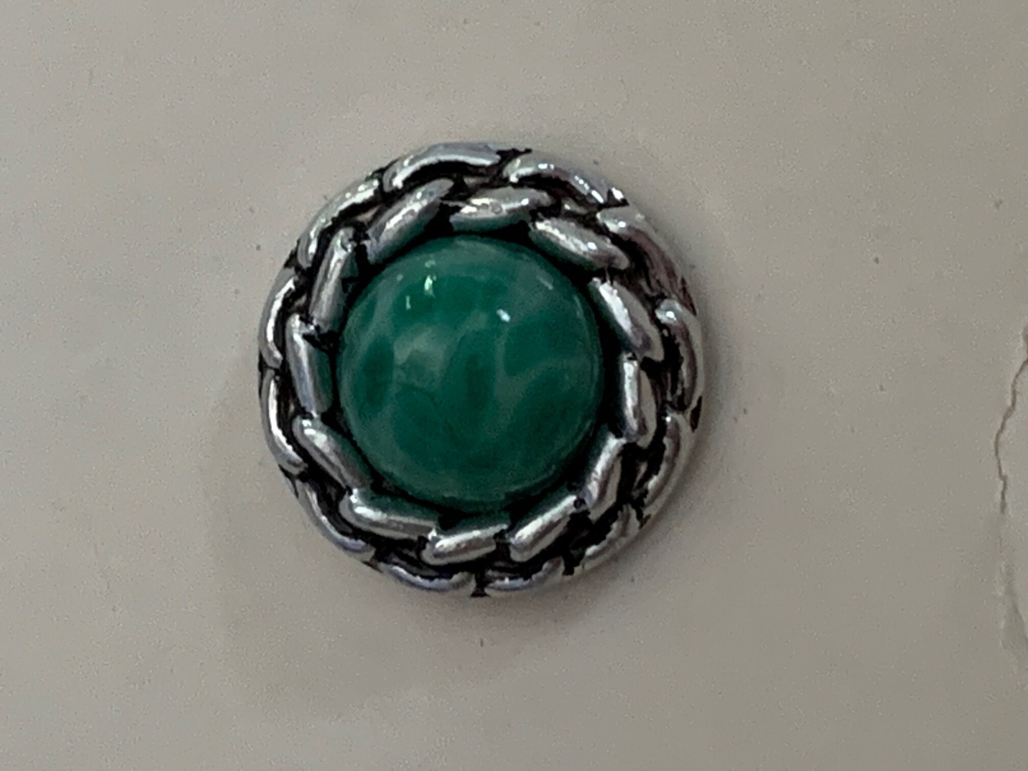 Vintage BGE Originales Green Domed Buttons With Silver Tone Rope ...