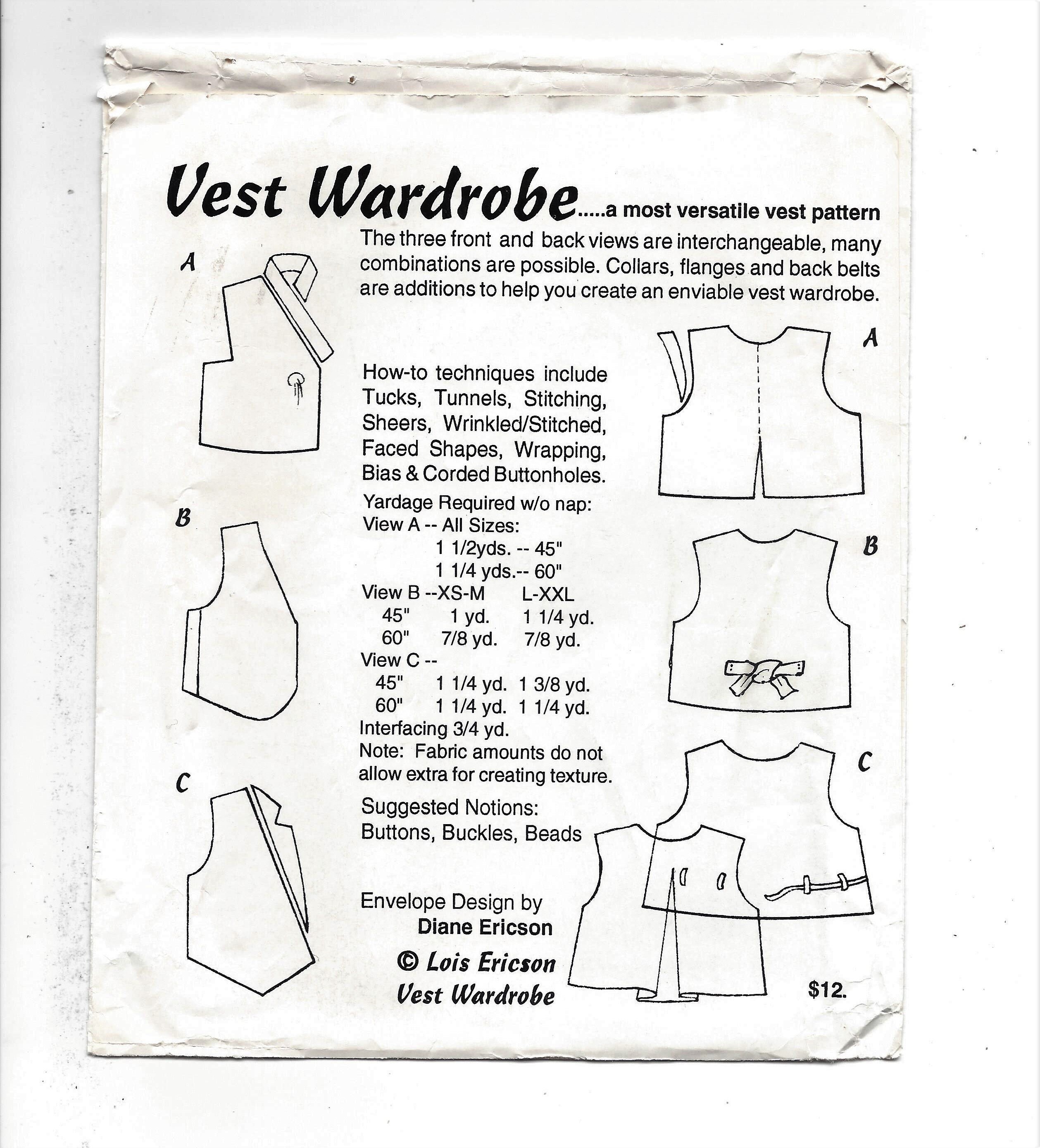 Uncut 1990s Lois Ericson 301 Vest Wardrobe Mix & Match Fronts - Etsy