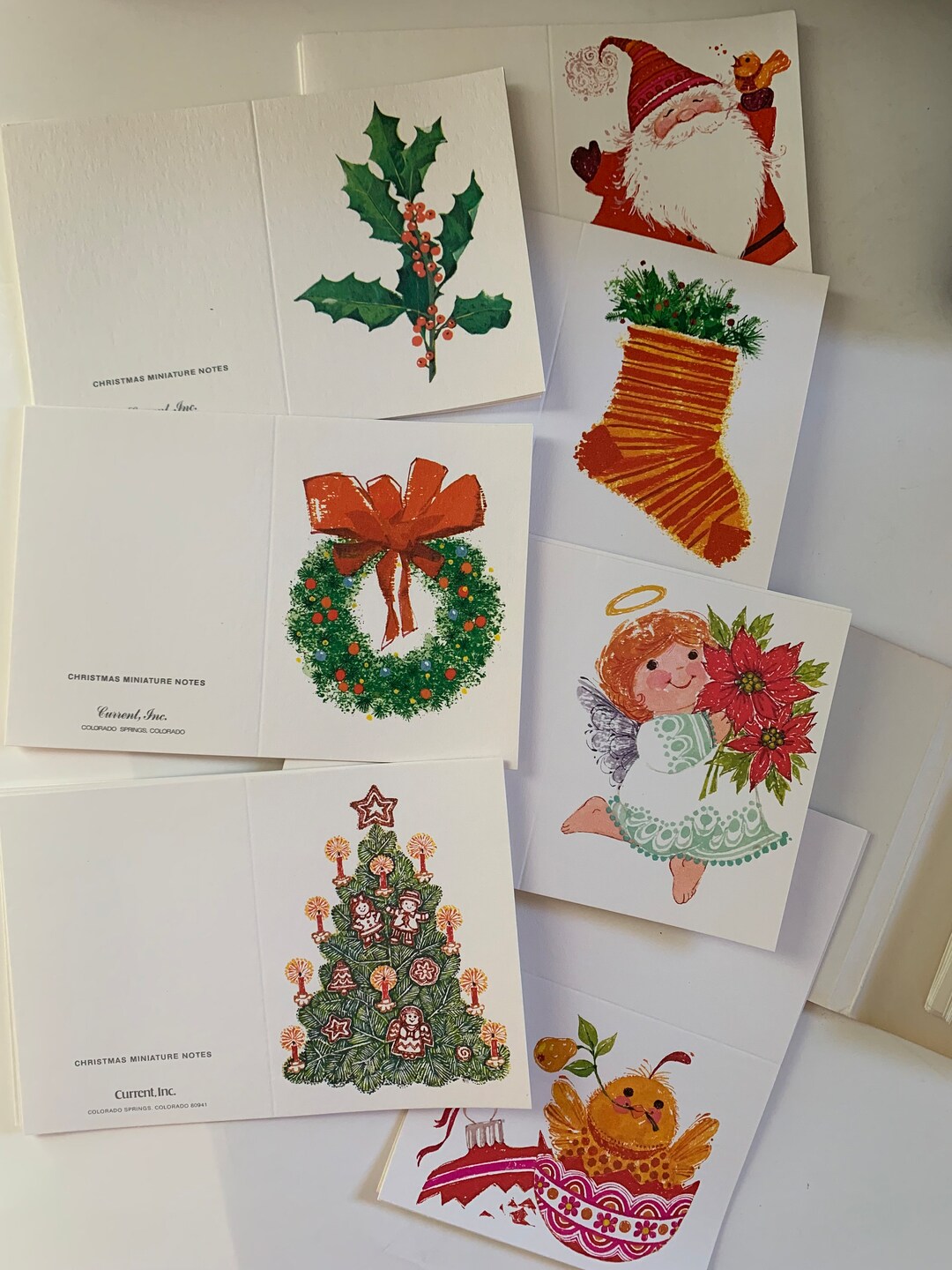 Christmas Miniature Notes by Current, Unused Set of 23 Bi-fold Cards ...