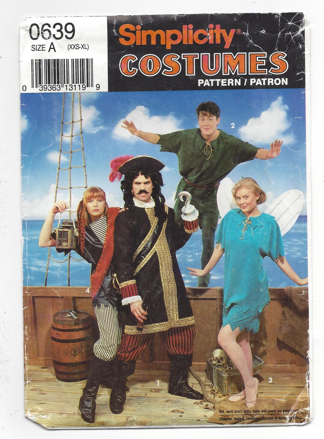 1990s Simplicity 0639 7961 Costumes Adult and Teen Peter Pan Capt. Hook ...