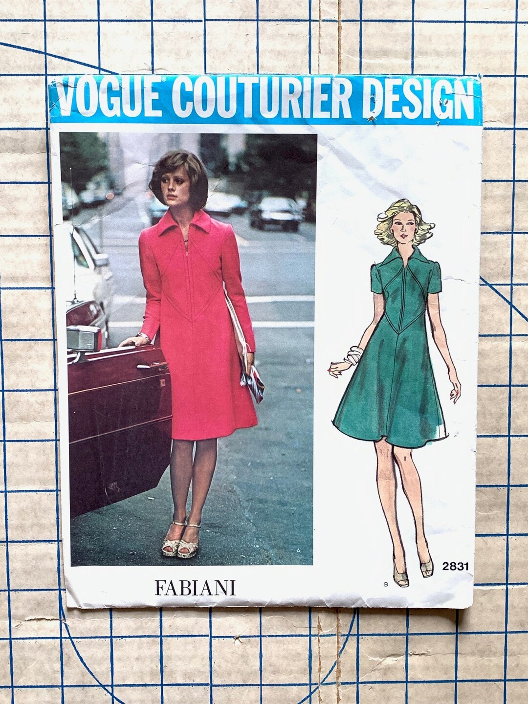 UNCUT 1970s Vogue 2831 Fabiani High-fitted Slightly Flared Dress With ...