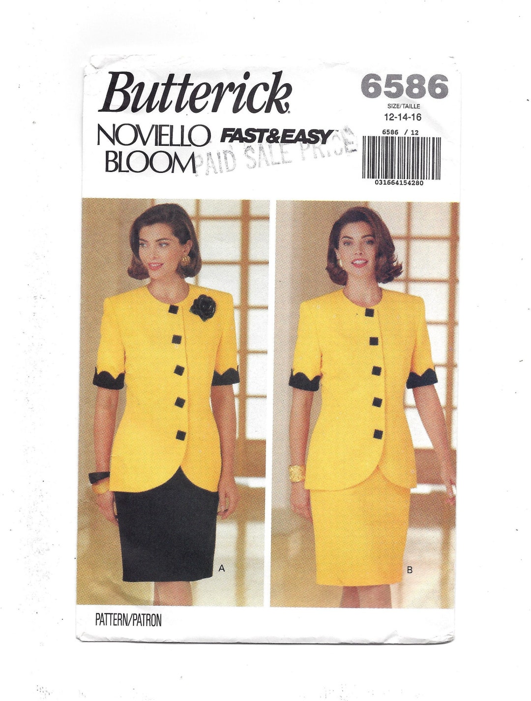 UNCUT 1990s Butterick 6586 Misses' Top & Skirt Loose Fit Top Tapered ...