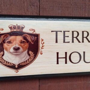 Jack Russell Sign Personalised With a Crest on a Wooden Sign With Your ...