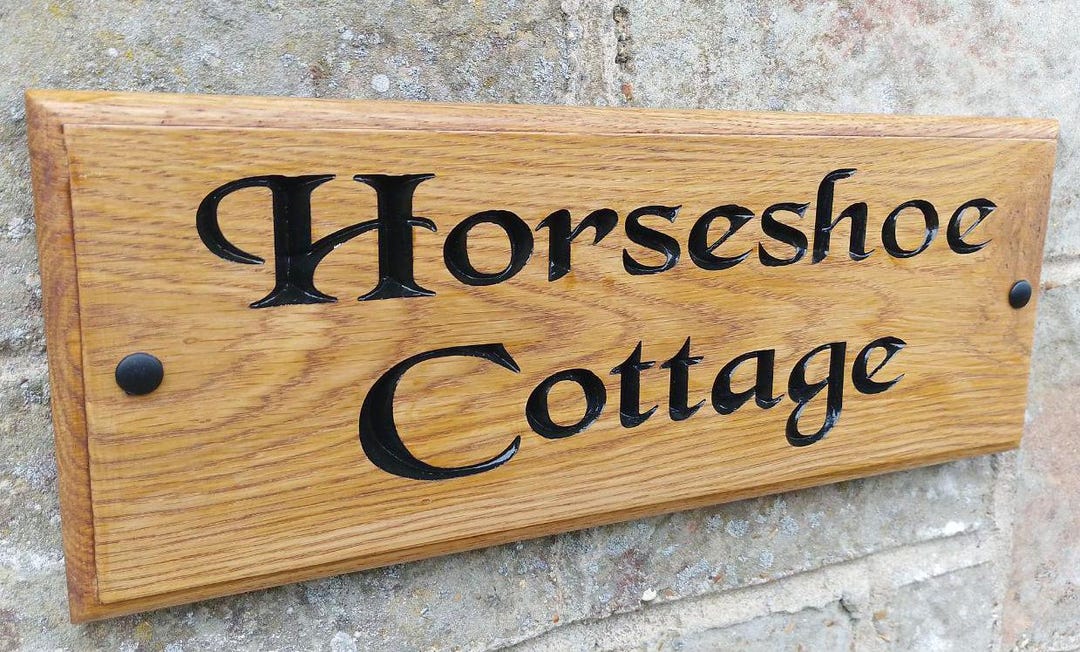 House Name Signs in Solid Oak in 3 Sizes for House Names & Numbers With ...