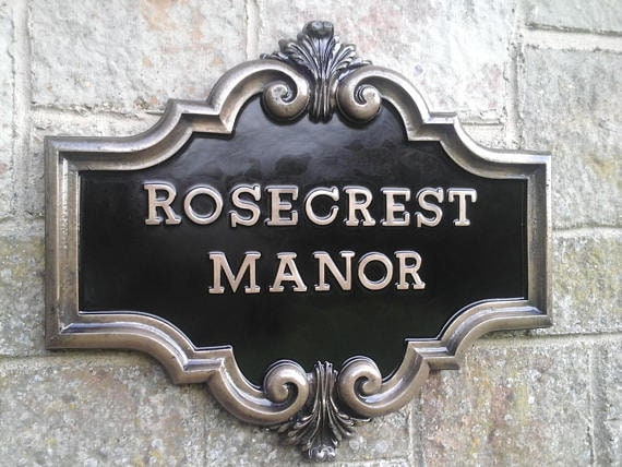 Victorian House Name Sign: Bronze or Pewter Finish, Customizable Colors ...