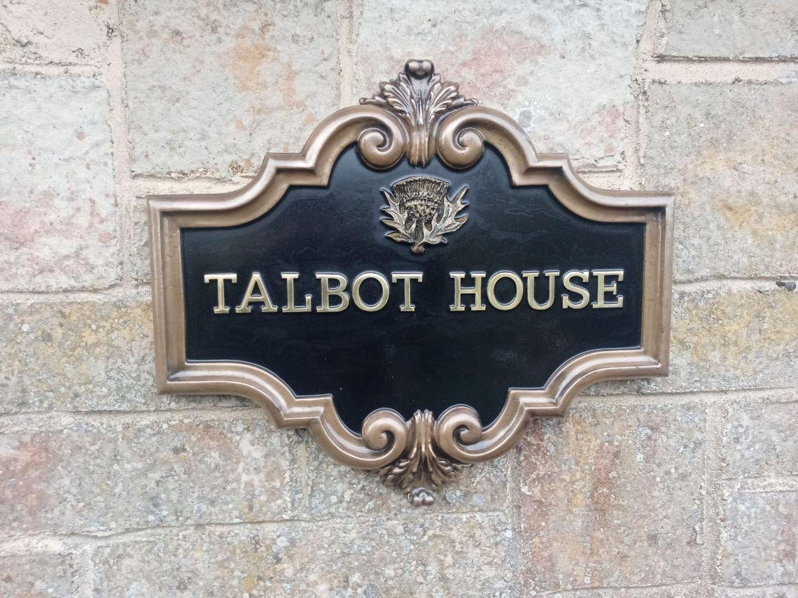 Victorian House Name Sign: Bronze or Pewter Finish, Customizable Colors ...