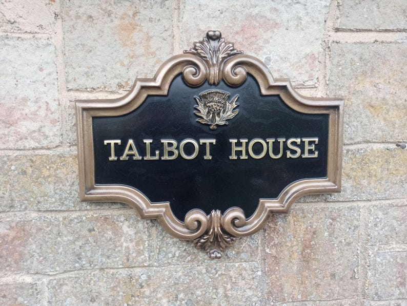 Victorian House Name Sign: Bronze or Pewter Finish, Customizable Colors ...