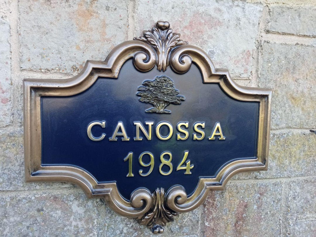 Victorian House Name Sign: Bronze or Pewter Finish, Customizable Colors ...