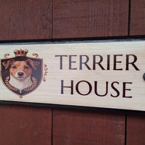 Jack Russell Sign Personalised With a Crest on a Wooden Sign With Your ...