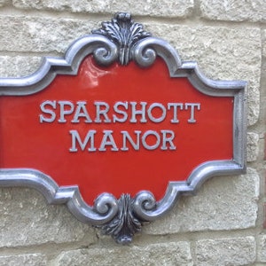 Victorian House Name Sign: Bronze or Pewter Finish, Customizable Colors ...
