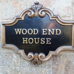 Victorian House Name Sign: Bronze or Pewter Finish, Customizable Colors ...