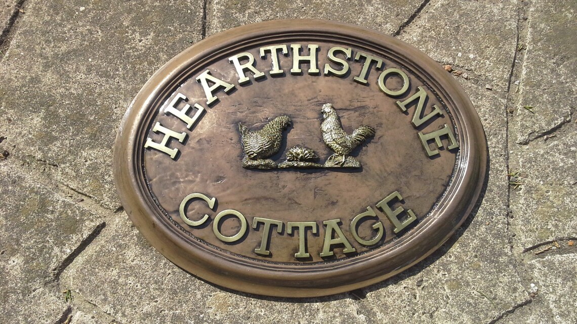 Large House Name Plate. Oval Design in Bronze and Pewter - Etsy Hong Kong