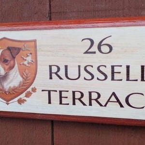 Jack Russell Sign Personalised With a Crest on a Wooden Sign With Your ...