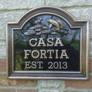 Large House Name Sign. Townhouse, Antique Vintage Style in Cold Cast in ...