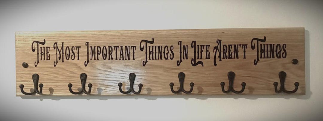 Large Coat Rack Wall Mounted Solid Oak With 6 Double Hangers . Vintage ...