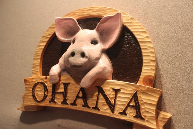 Pig Sign | Ohana Sign | Hog Sign | Personalized Signs | Farm Signs ...