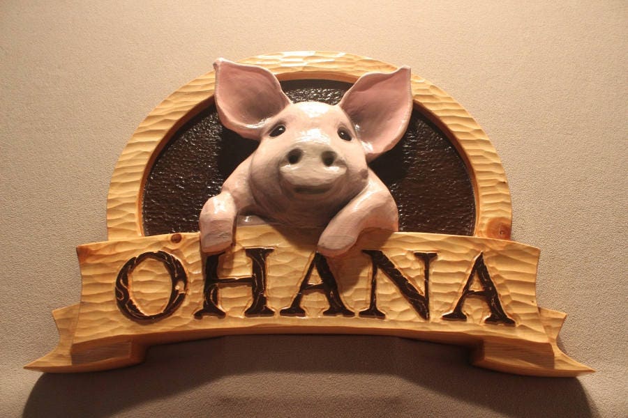 Pig Sign | Ohana Sign | Hog Sign | Personalized Signs | Farm Signs ...