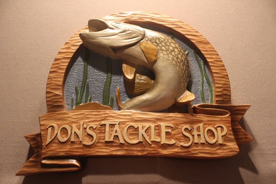 FISHING SIGN | Tackle Shop Sign | Fish Sign | Mancave Sign | Cabin Sign ...