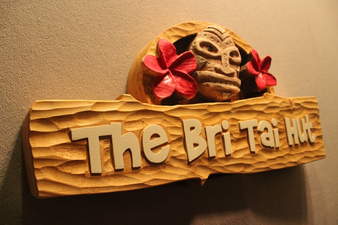 TIKI BAR SIGNS | Custom Carved Tiki Signs | Custom Wooden Signs Home ...