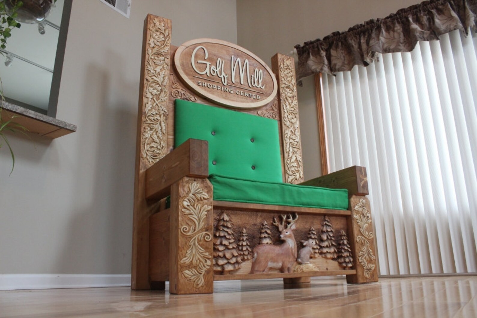 CUSTOM SANTA CHAIR | Handmade Santa Chair | Carved Santa Chair | Santa ...