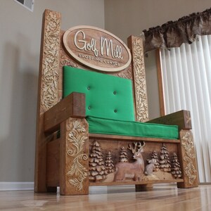 CUSTOM SANTA CHAIR | Handmade Santa Chair | Carved Santa Chair | Santa ...