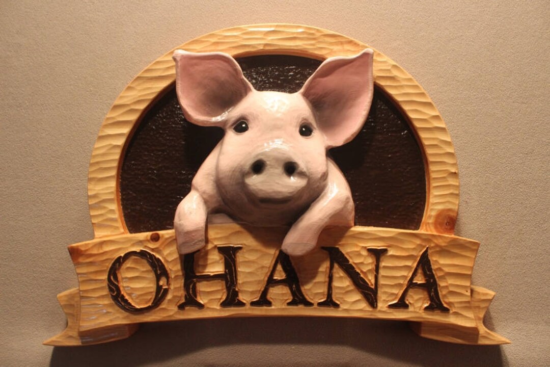 Pig Sign | Ohana Sign | Hog Sign | Personalized Signs | Farm Signs ...