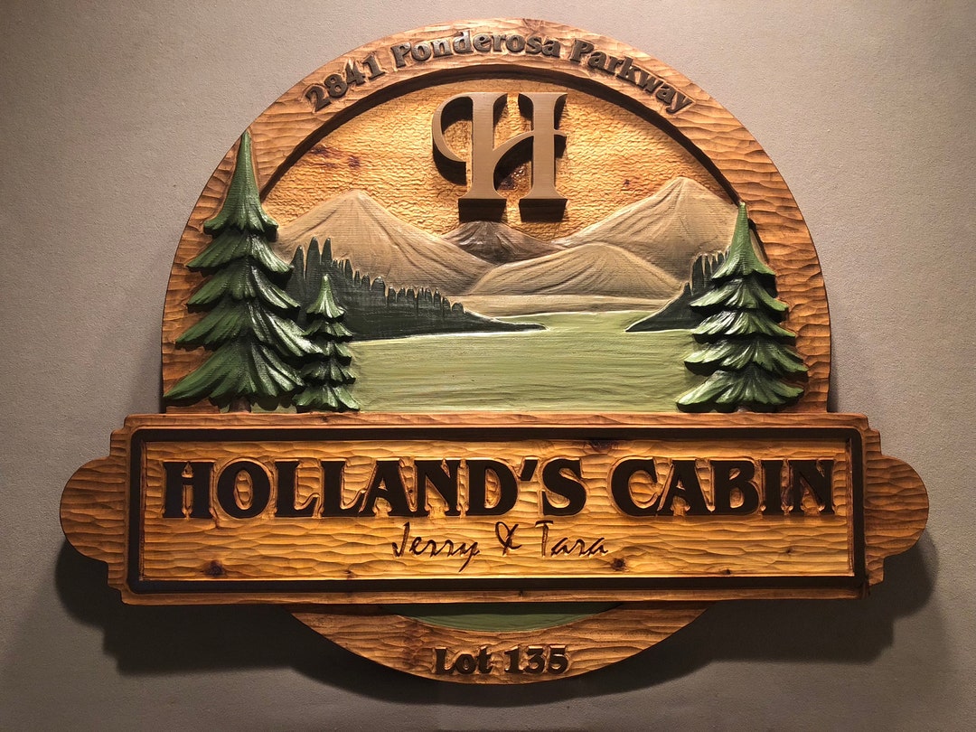 CUSTOM CARVED CABIN Signs, Wood Signs, Handmade Signs, Rustic Signs ...