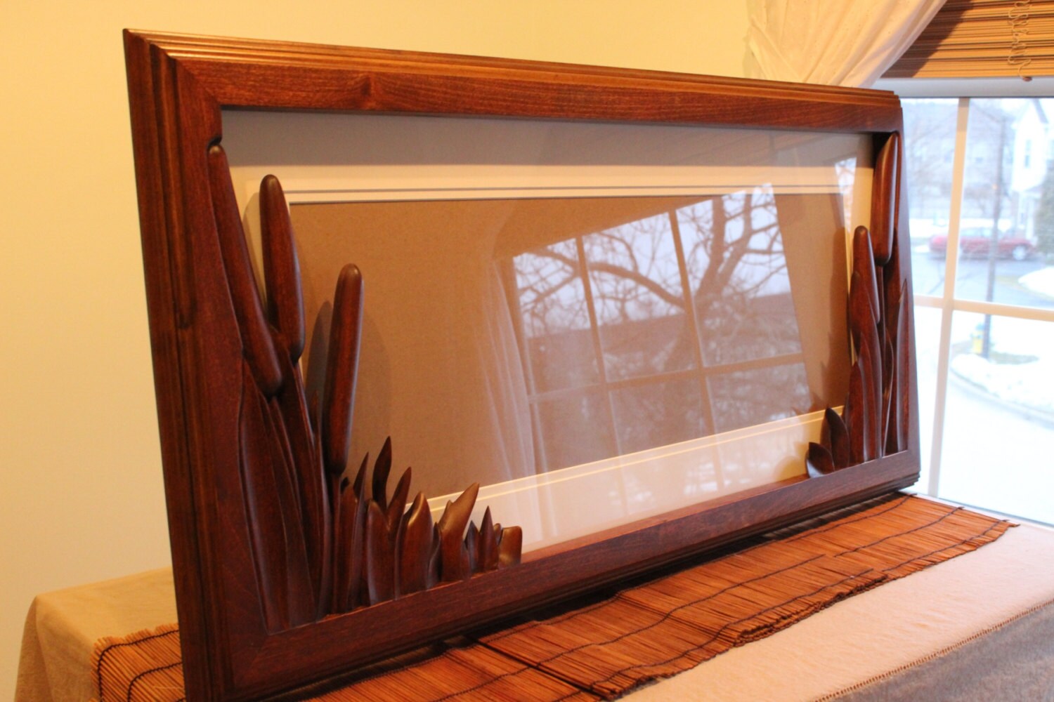 Hand Made Picture Frame, Nature Lovers Frame for Fine Art, Cat Tail ...