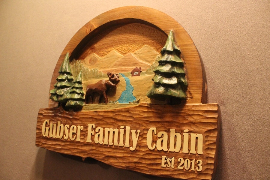 CUSTOM CABIN SIGNS | Carved Wood Signs | Custom Wooden Signs | Home ...