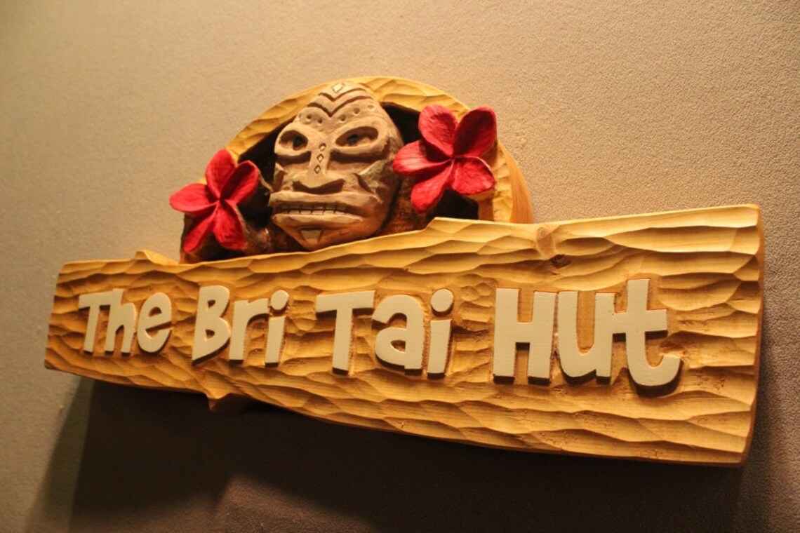 TIKI BAR SIGNS | Custom Carved Tiki Signs | Custom Wooden Signs Home ...
