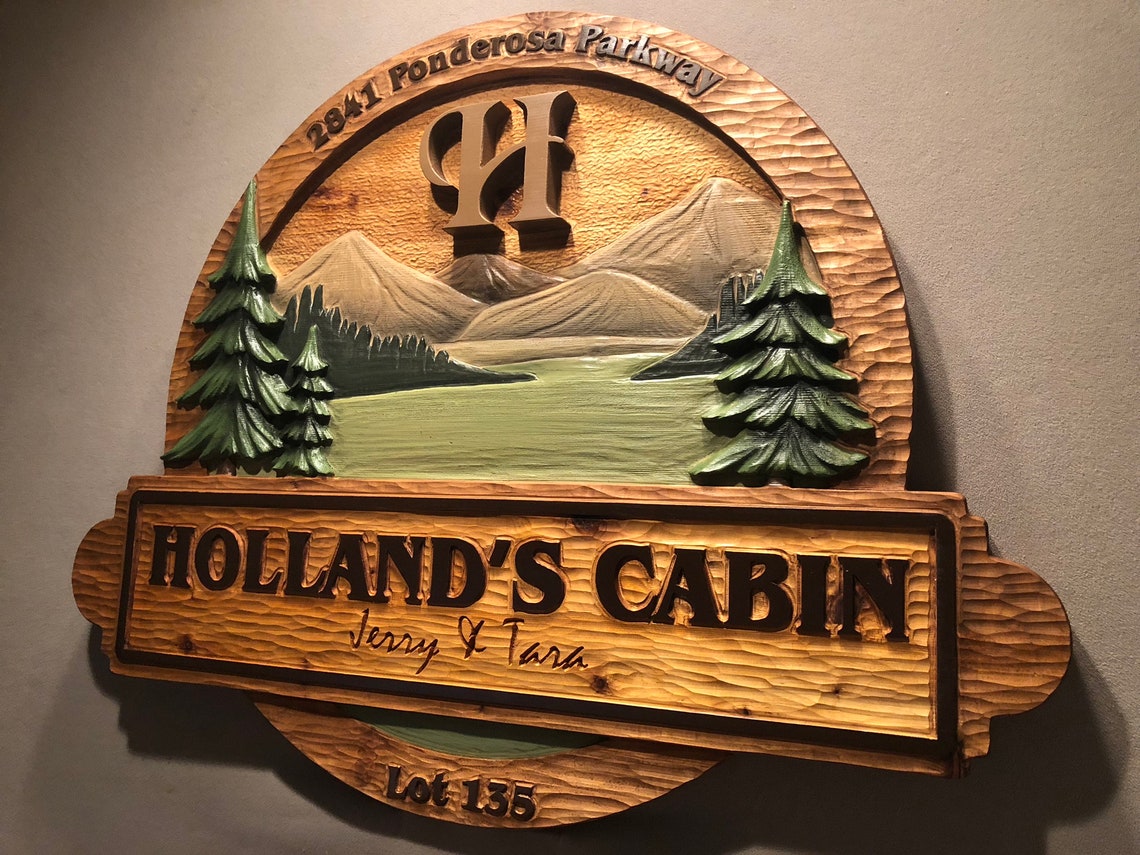 CUSTOM CARVED CABIN Signs, Wood Signs, Handmade Signs, Rustic Signs ...