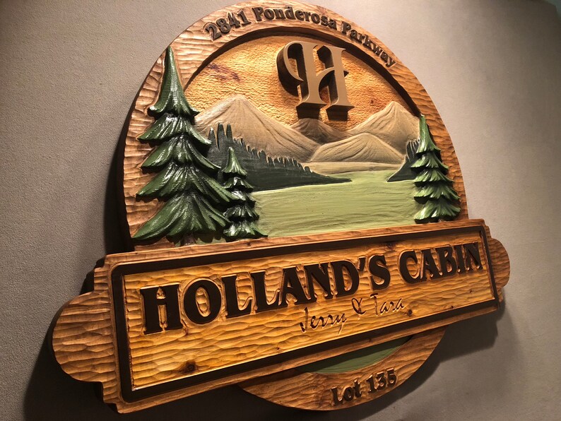 CUSTOM CARVED CABIN Signs, Wood Signs, Handmade Signs, Rustic Signs ...