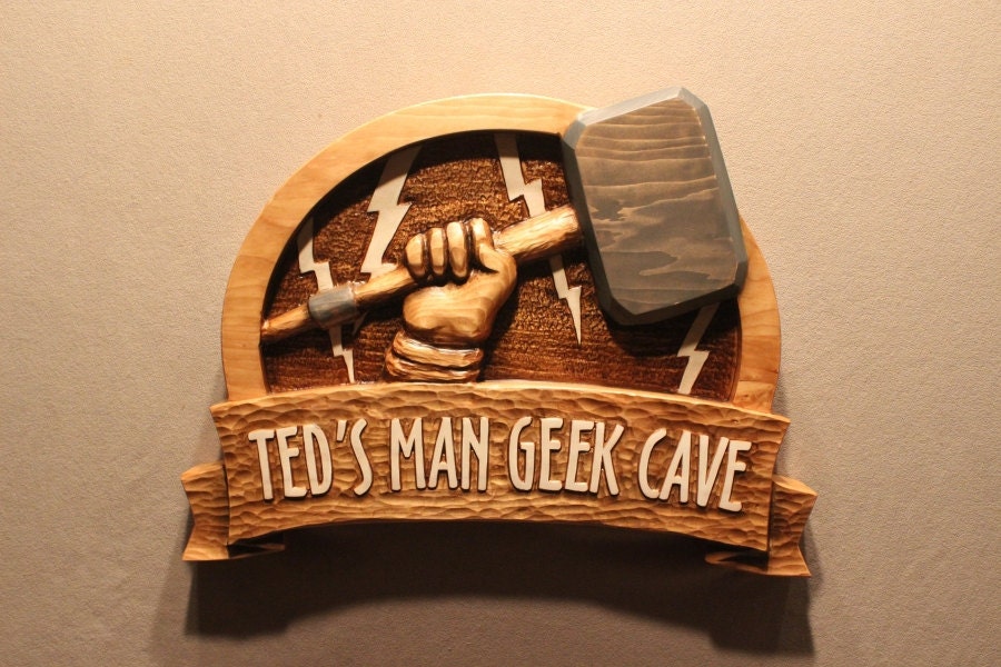 MAN CAVE SIGNS | Custom Carved Man Cave Signs | Home Signs | Cabin ...