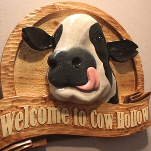 COW SIGN | Hand Carved Sign | Dairy Farm Sign | Barn Sign | Cattle ...